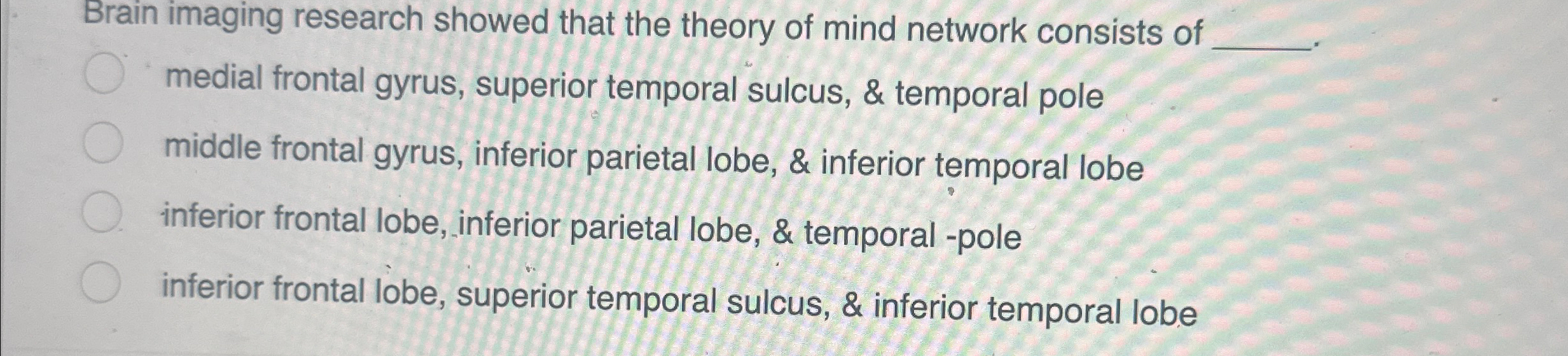 Solved Brain imaging research showed that the theory of mind | Chegg.com