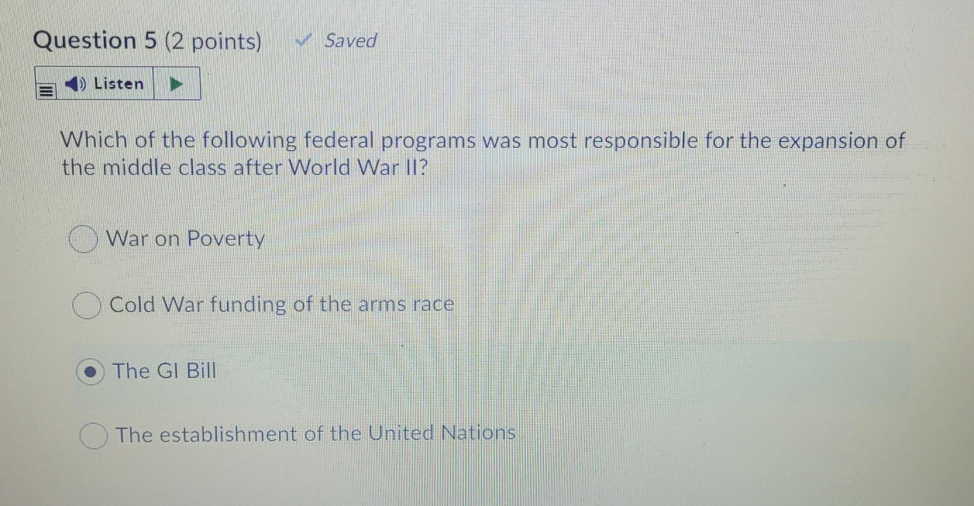 Question 5 (2 points) Saved > Listen Which of the | Chegg.com
