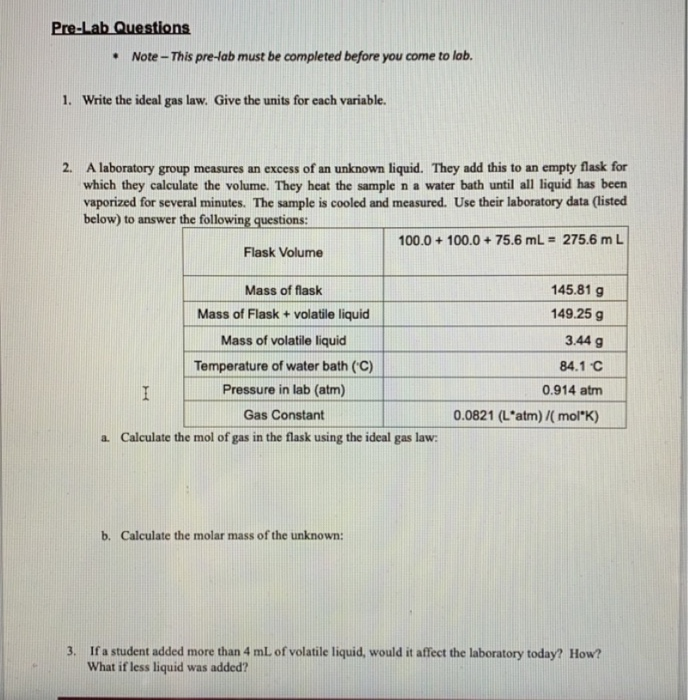 Solved Pre-Lab Questions • Note - This pre-lab must be | Chegg.com