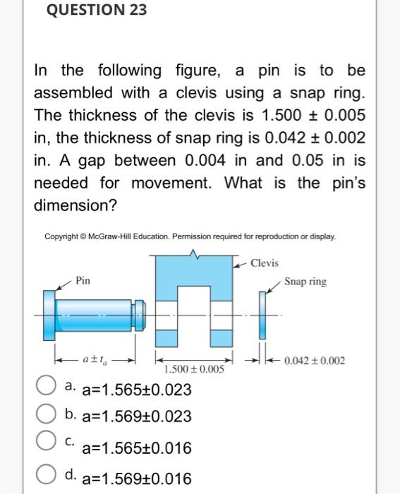 Solved QUESTION 21 A shaft and hole fit is 20 H9/d9 inch, | Chegg.com