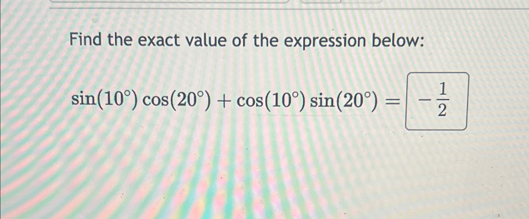 Solved Find the exact value of the expression | Chegg.com