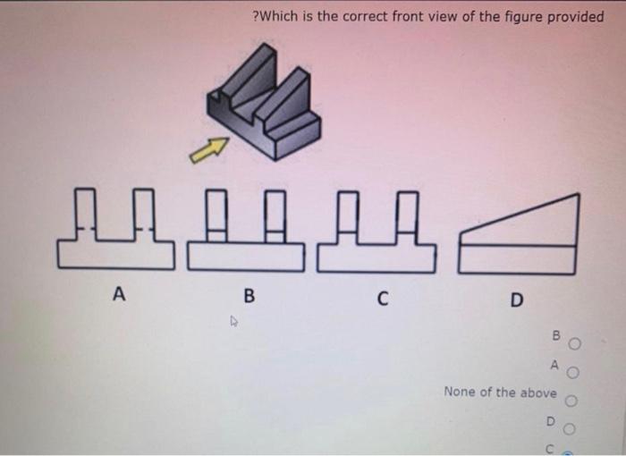 Solved ? Which is the correct front view of the figure | Chegg.com