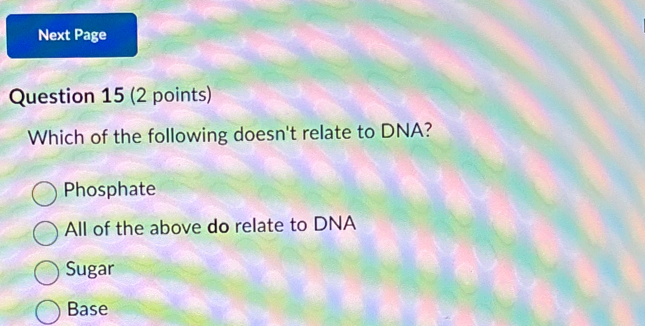 Solved Question 15 (2 ﻿points)Which of the following doesn't | Chegg.com