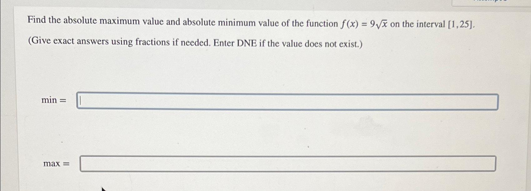 Solved Find the absolute maximum value and absolute minimum | Chegg.com