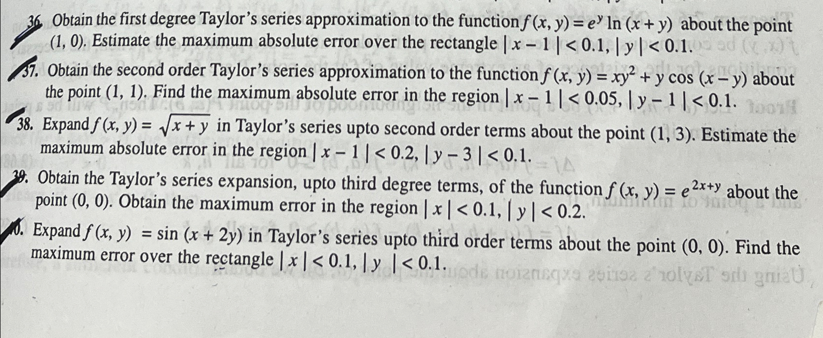 Obtain the first degree Taylor's series approximation | Chegg.com