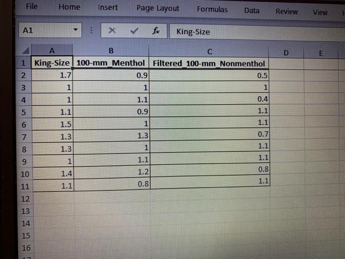 Solved File Home Insert Page Layout Formulas Data Review | Chegg.com
