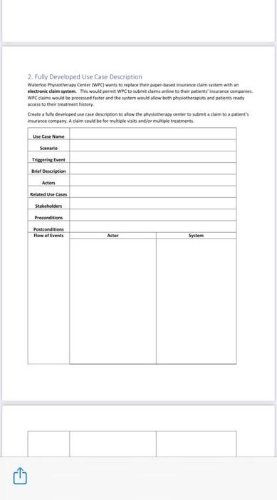 2. Fully Developed Use Case Description access to | Chegg.com
