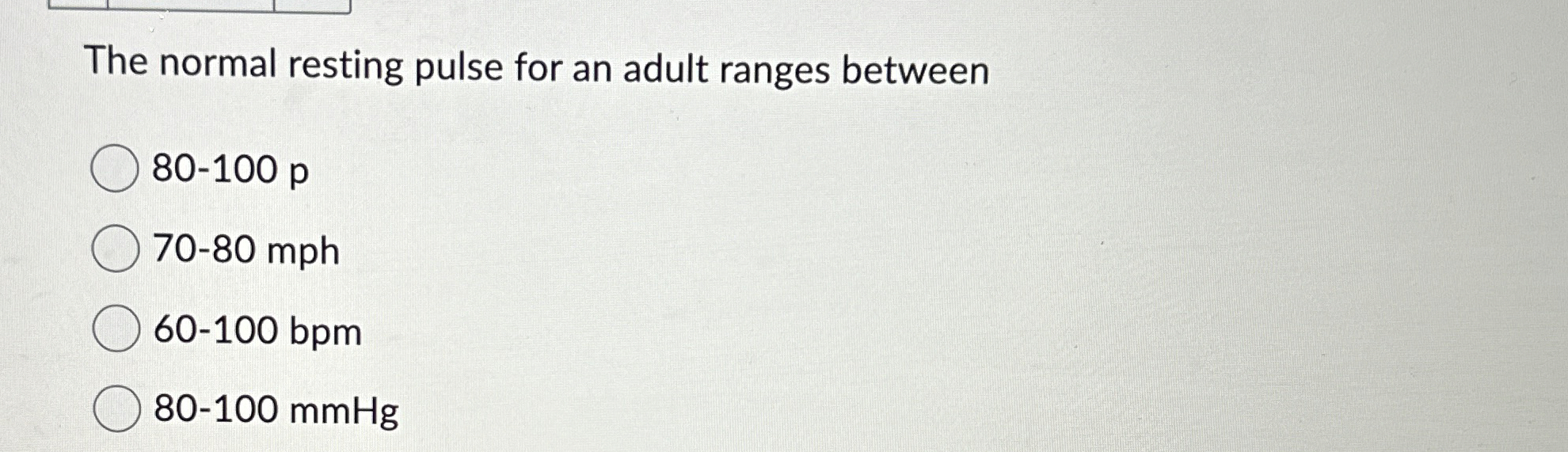 Solved The normal resting pulse for an adult ranges | Chegg.com