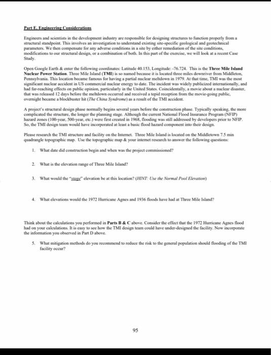 Part E. Engineering Considerations Engineers and | Chegg.com