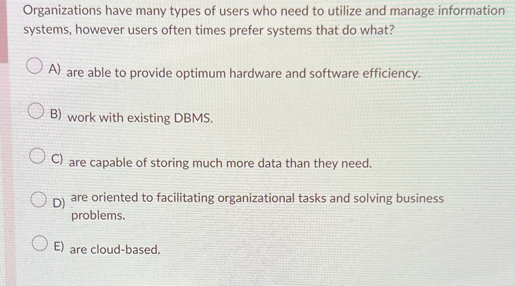 Solved Organizations have many types of users who need to | Chegg.com
