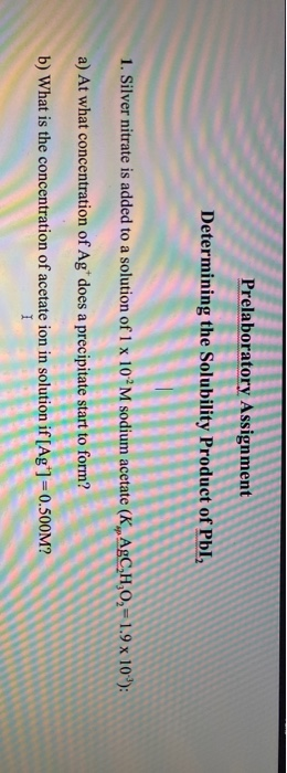 Solved Prelaboratory Assignment Determining the Solubility | Chegg.com