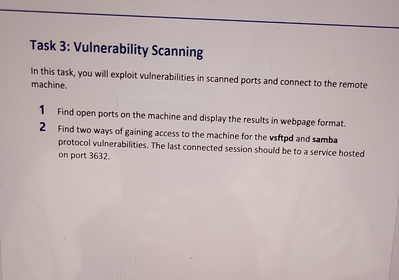 Solved Task 3: Vulnerability Scanning In this task, you will | Chegg.com