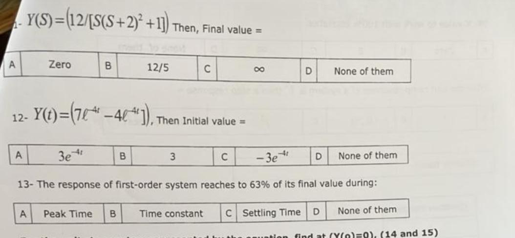 Solved Y(S)=(12S(S+2)2+1) ﻿Then, Final value | Chegg.com