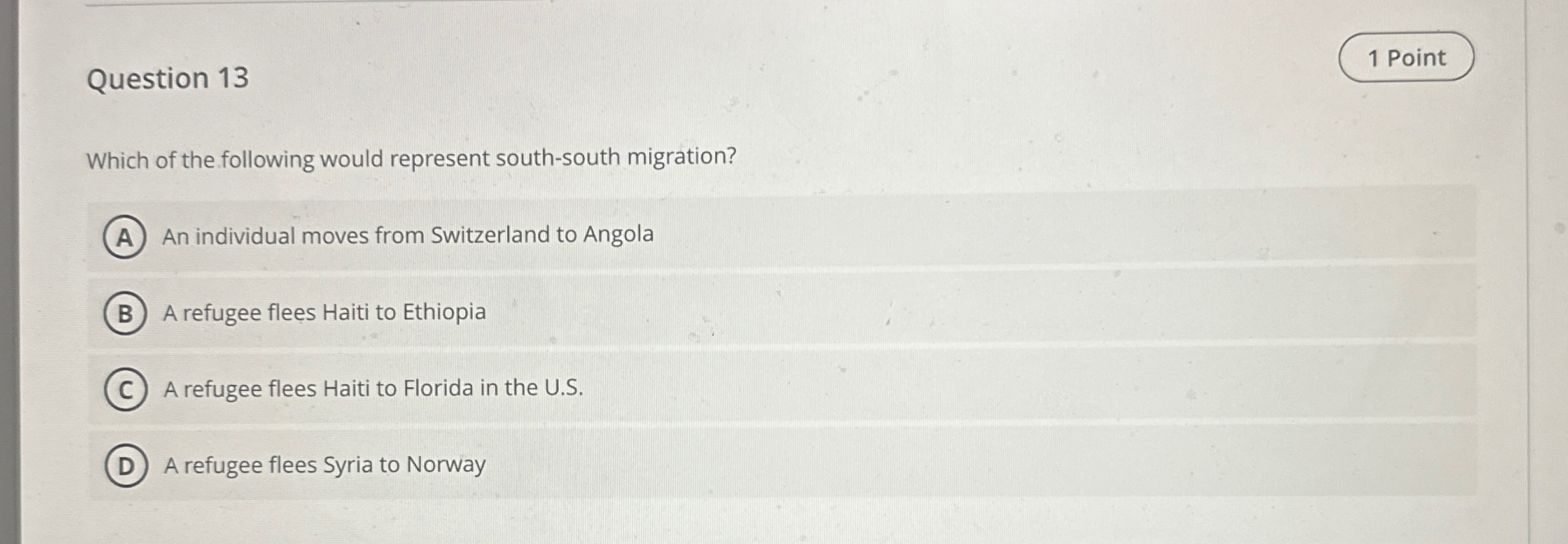 Solved Question 131 ﻿PointWhich of the following would | Chegg.com