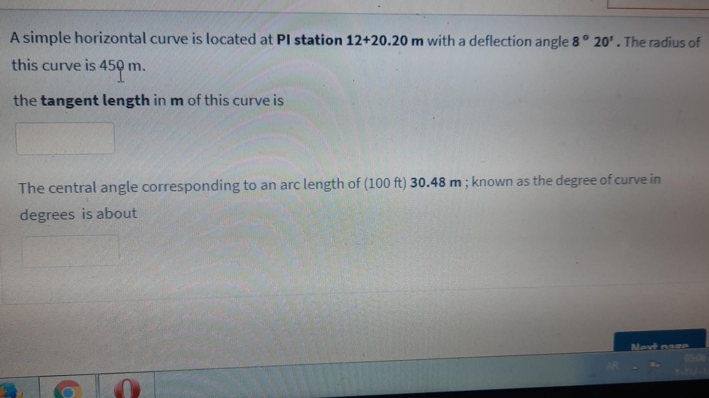Solved A simple horizontal curve is located at Pl station | Chegg.com