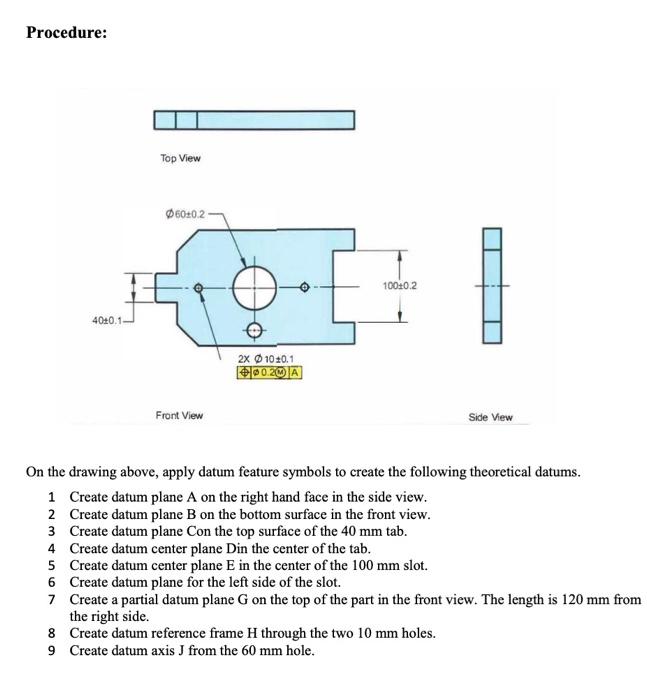 Solved Laboratory 9: APPLYING DATUM FEATURE SYMBOLS | Chegg.com