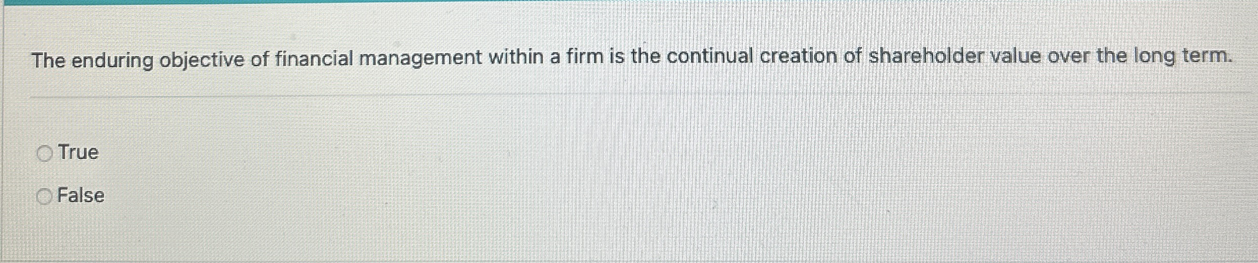 Solved The enduring objective of financial management within | Chegg.com
