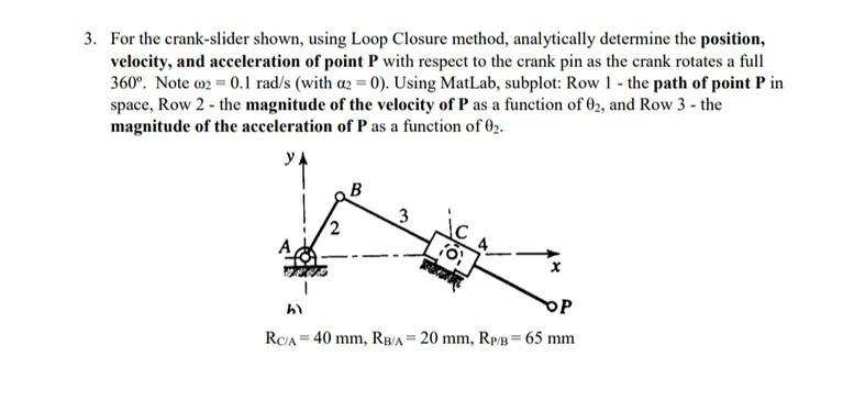 Solved Kinematic Loop Closure Note Need Symbolic Answers 