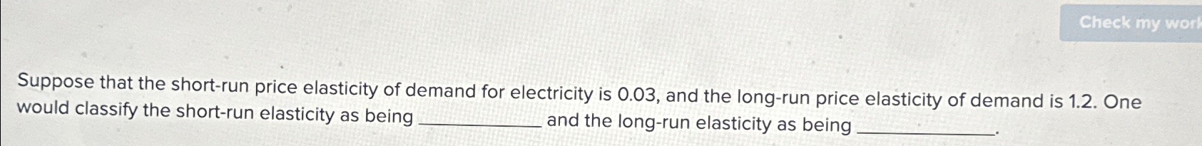 Solved Suppose that the short-run price elasticity of demand | Chegg.com