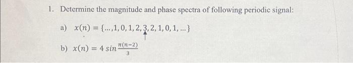 Solved 1. Determine the magnitude and phase spectra of | Chegg.com