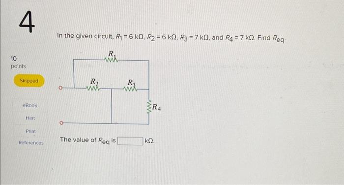 Solved In the given circuit, R1=6kΩ,R2=6kΩ,R3=7kΩ, and | Chegg.com