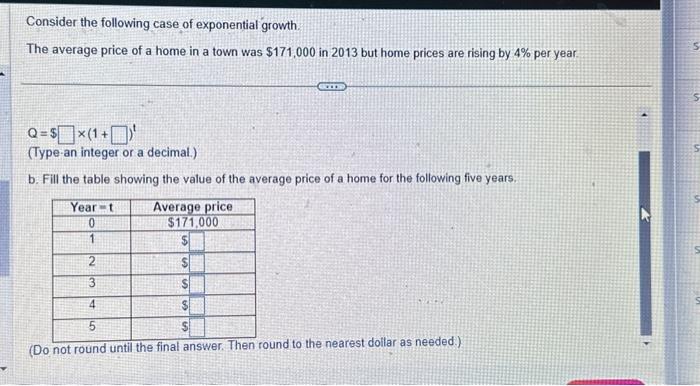 Solved Consider the following case of exponential growth. | Chegg.com