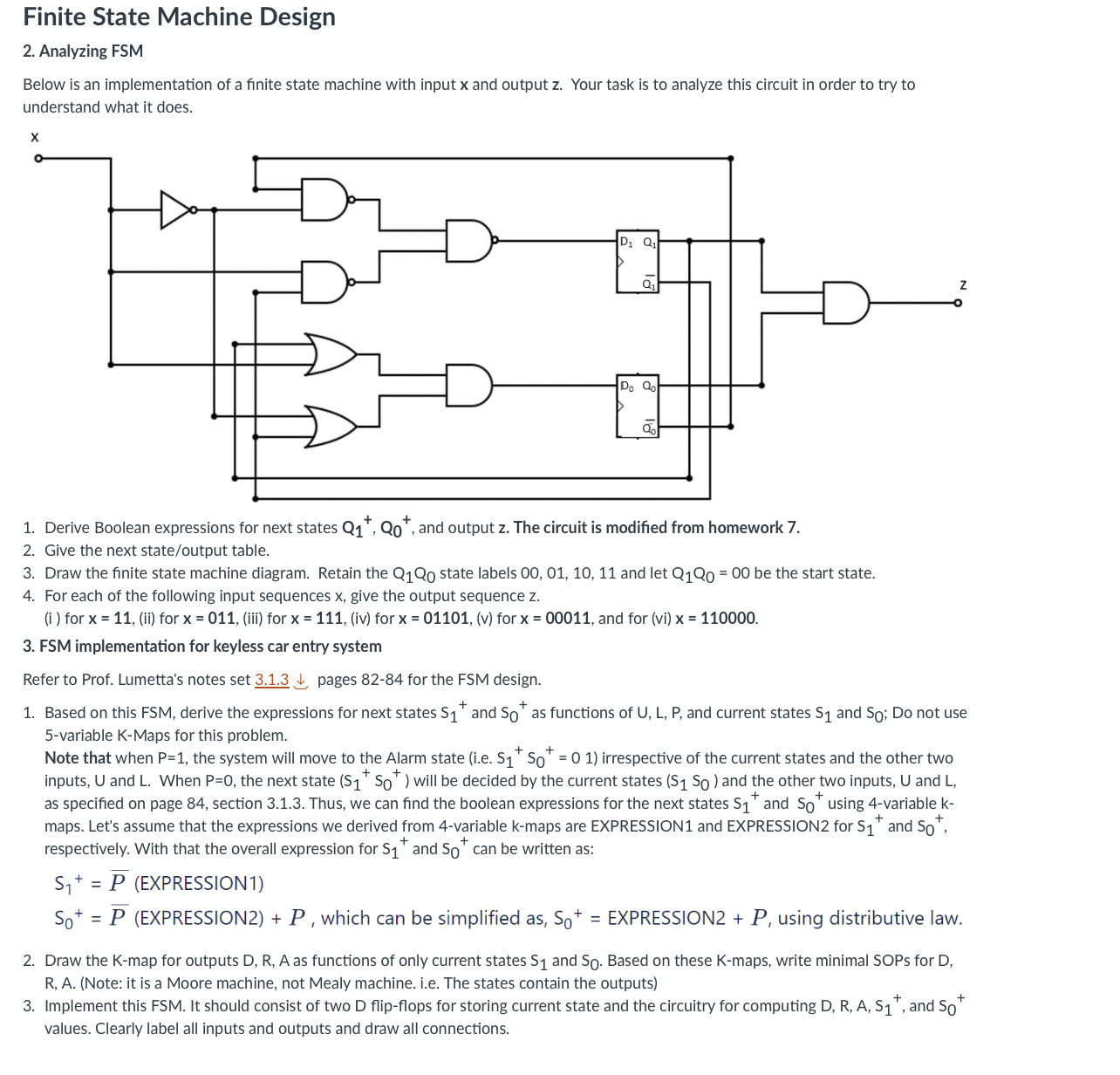 Solved Finite State Machine Design2. ﻿Analyzing FSMBelow is | Chegg.com