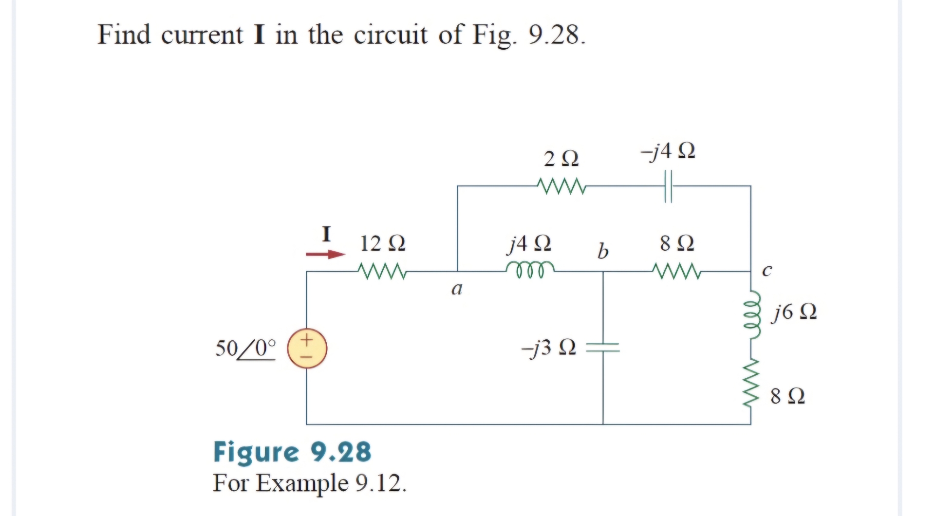 Solved Find current I in the circuit of Fig. 9.28.Figure | Chegg.com