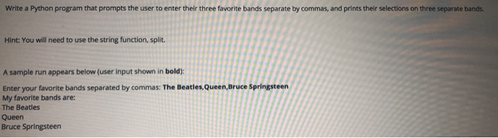 Solved Write a Python program that prompts the user to enter | Chegg.com