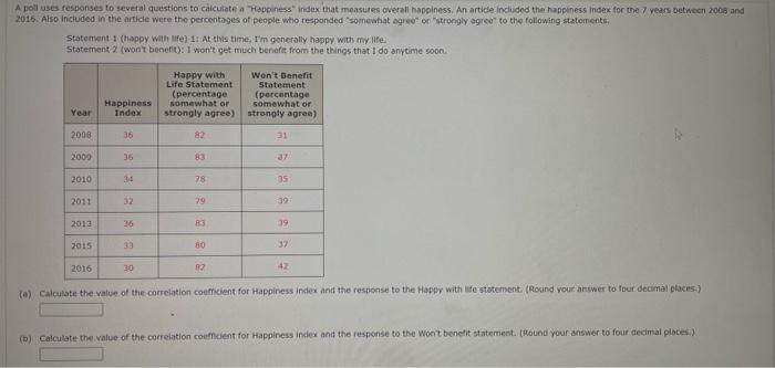 Solved A poll uses responses to sevetal questions to | Chegg.com