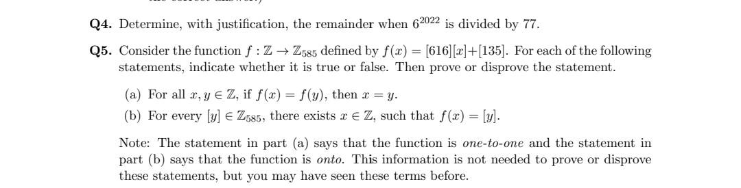 Solved 24. Determine, with justification, the remainder when | Chegg.com