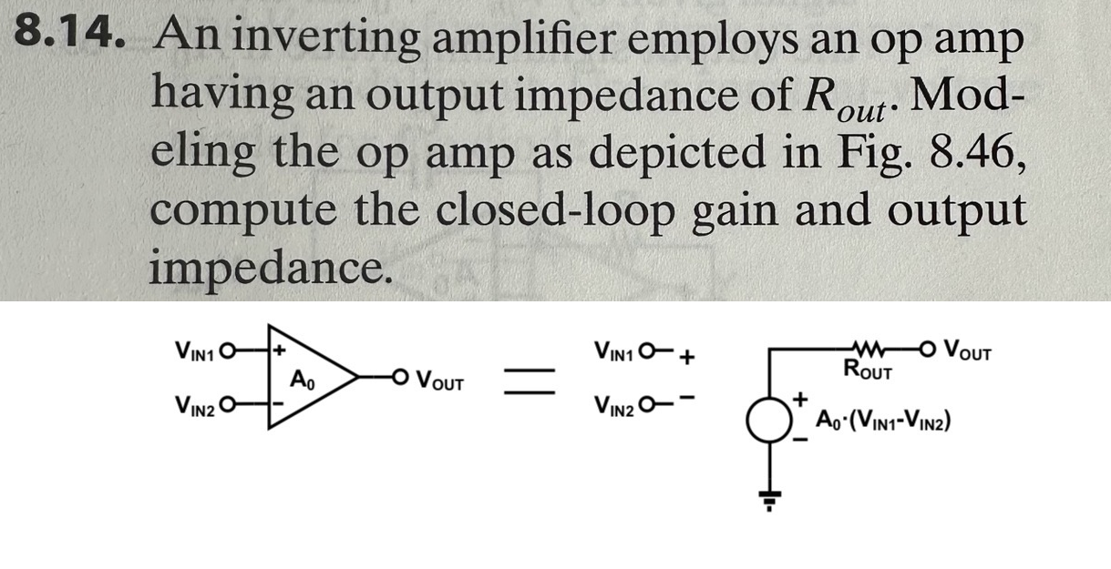 compute the closed-loop gain and output impedance | Chegg.com