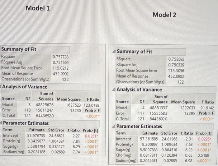 Solved Using Model 1 , explain the meaning of R2, in | Chegg.com