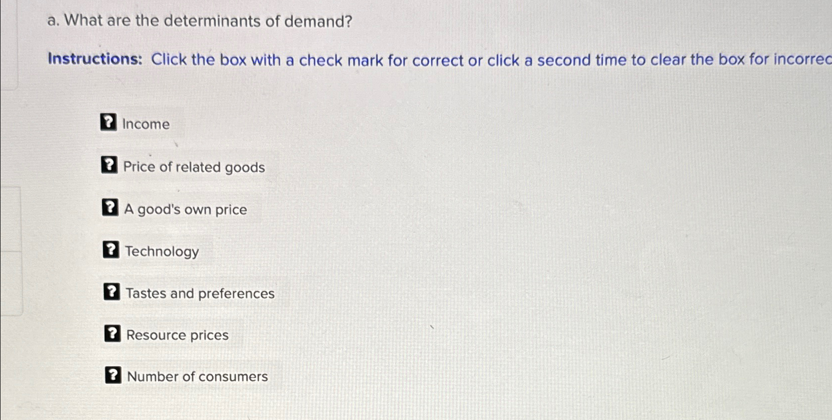 Solved a. ﻿What are the determinants of demand?Instructions: | Chegg.com