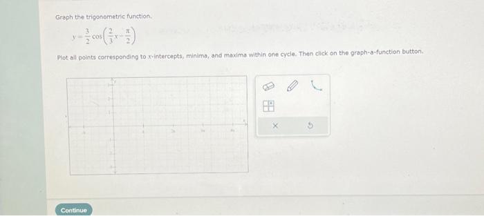 Solved Graph the trigonometric function. 3 = 1/- cos ( 37-x- | Chegg.com