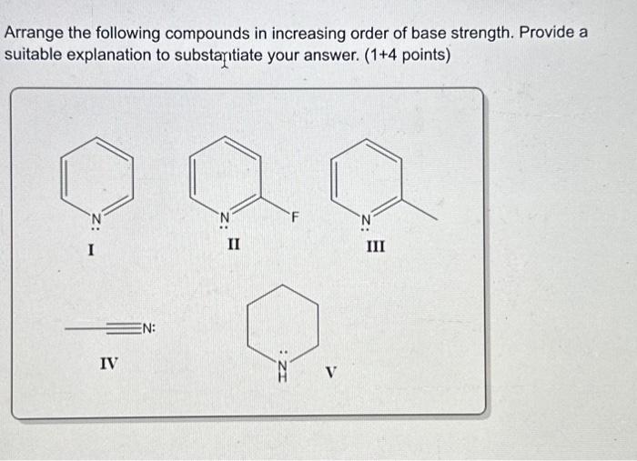 Solved Arrange the following compounds in increasing order | Chegg.com