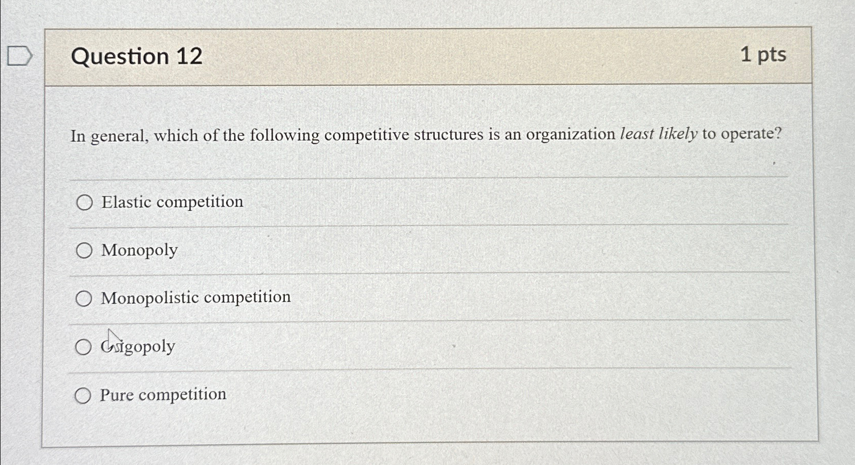Solved Question 121 ﻿ptsIn general, which of the following | Chegg.com