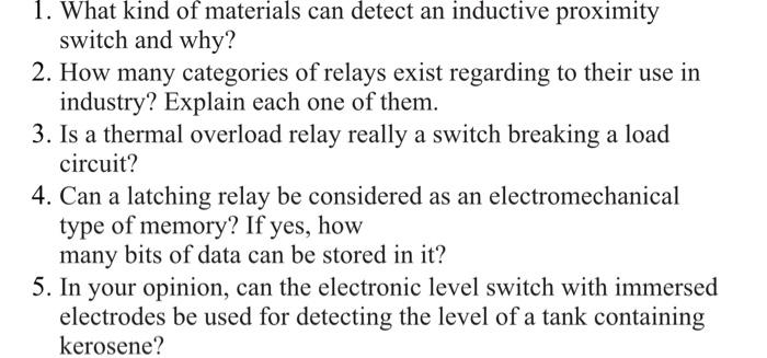 Solved 1. What kind of materials can detect an inductive | Chegg.com