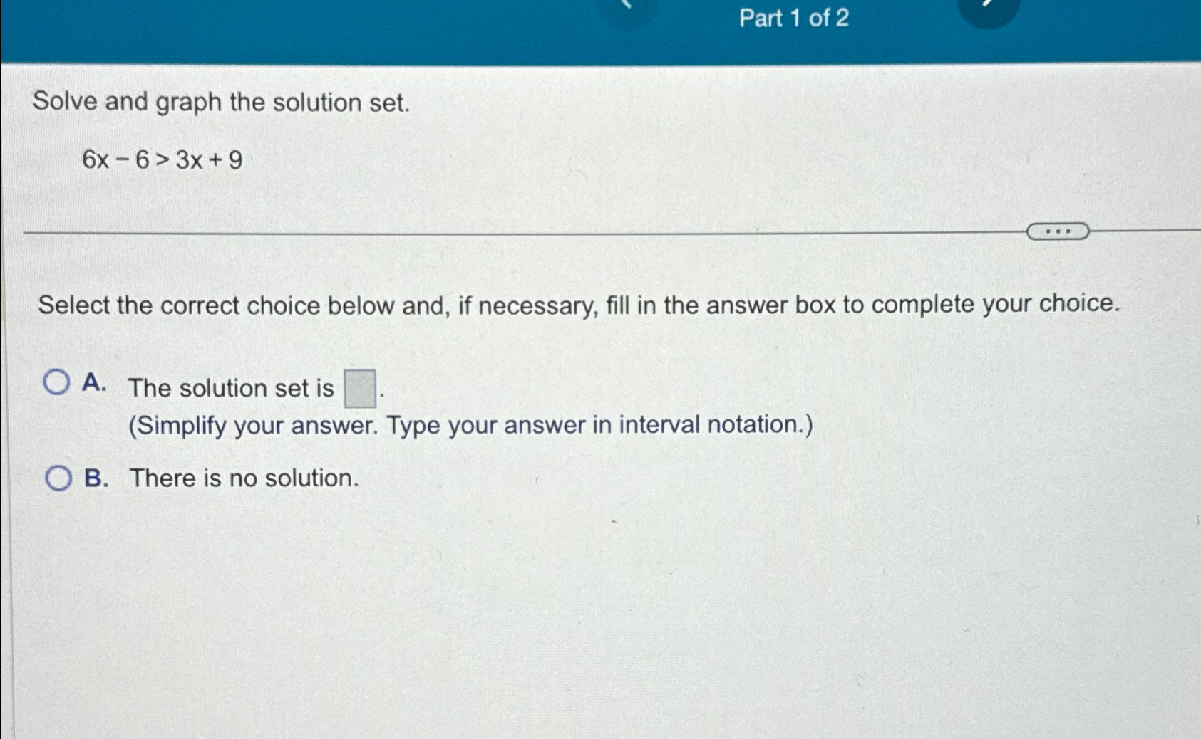 Solved Part 1 ﻿of 2Solve and graph the solution | Chegg.com