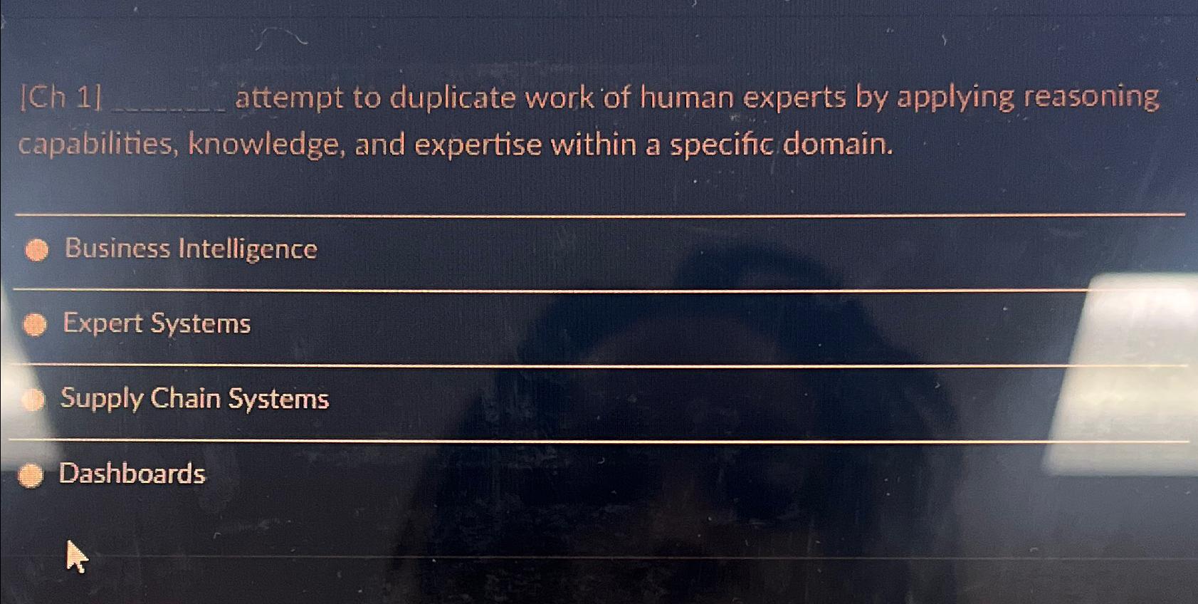 Solved Ch1 ﻿attempt to duplicate work of human experts by | Chegg.com