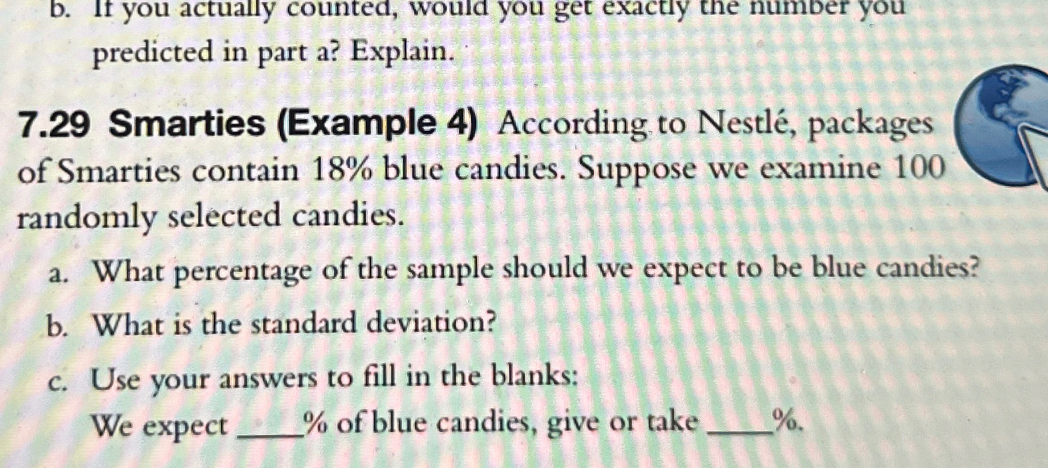 Solved predicted in part a? ﻿Explain.7.29 ﻿Smarties (Example | Chegg.com