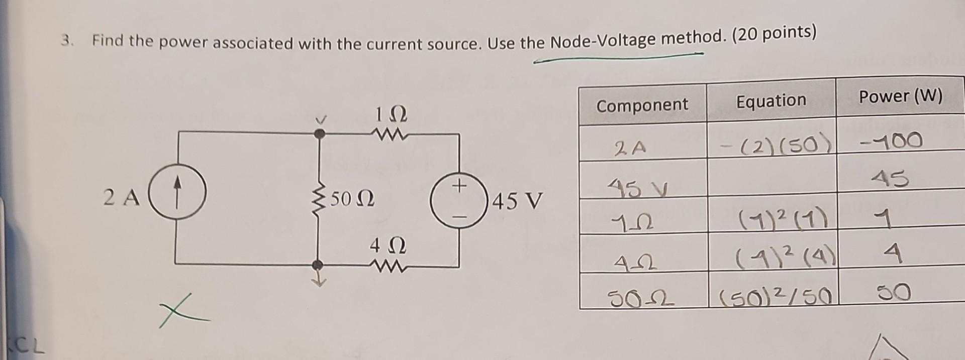 Solved Find the power associated with the current source. | Chegg.com