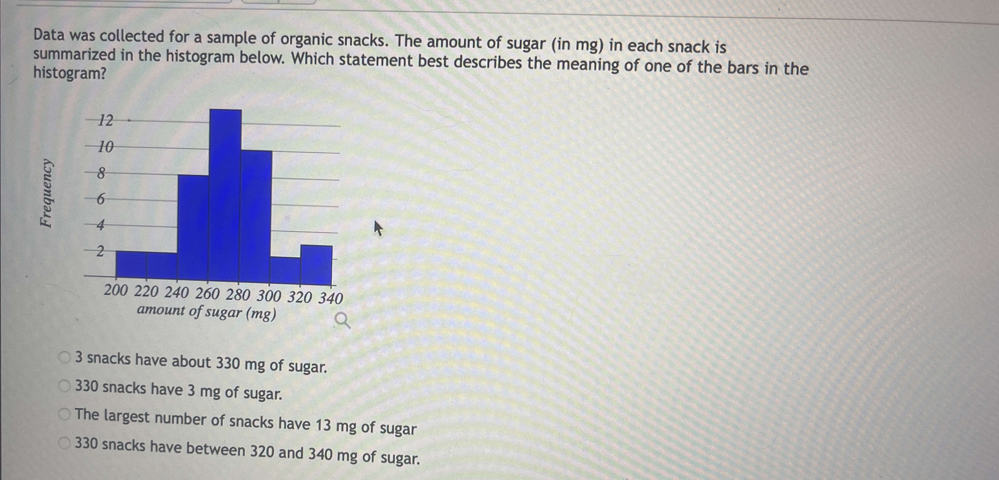 Solved How can I figure out UBased on the histogram above, | Chegg.com