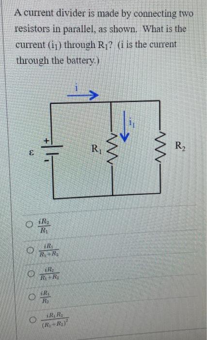 Solved A current divider is made by connecting two resistors | Chegg.com