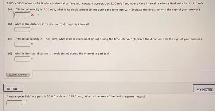 Solved A block slides across a frictionless horizontal | Chegg.com