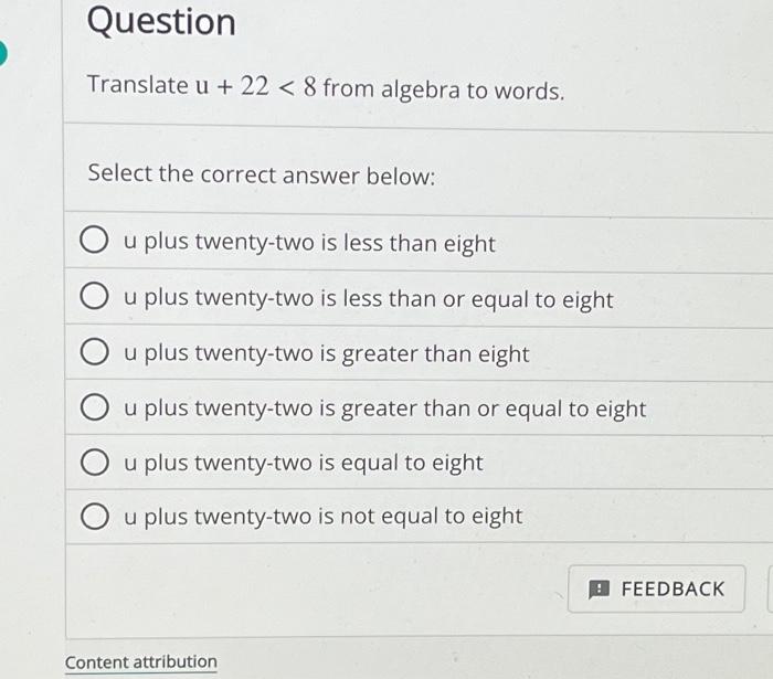 Solved Question Translate u + 22