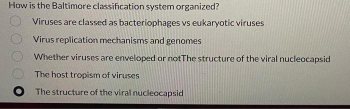 Solved How is the Baltimore classification system organized? | Chegg.com