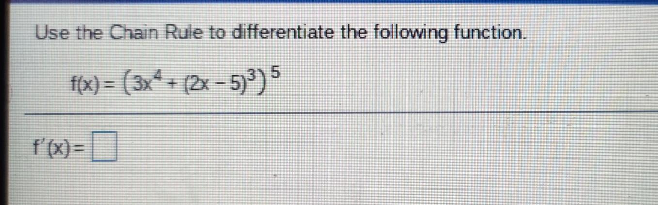 Solved Use the Chain Rule to differentiate the following | Chegg.com Solved Use the Chain Rule to differentiate the following | Chegg.com