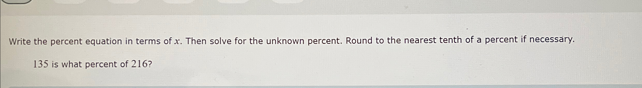 Solved Write the percent equation in terms of x. ﻿Then solve | Chegg.com