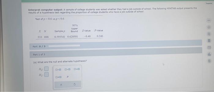 Solved Interpret calculater display: In a recent poll, | Chegg.com